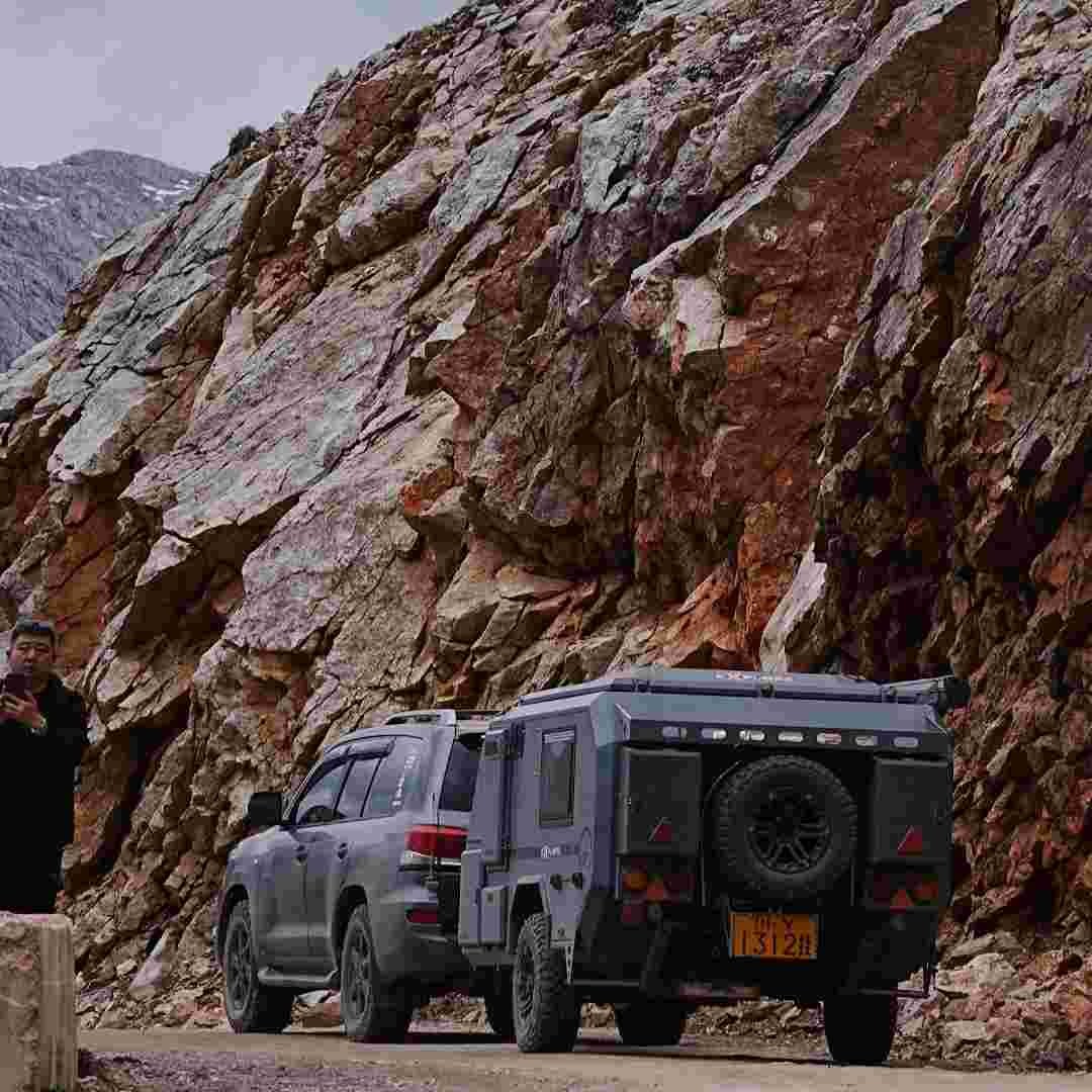 NJSTAR Off Grid Travel Trailer Cucina all'aperto solare con batteria Li ...